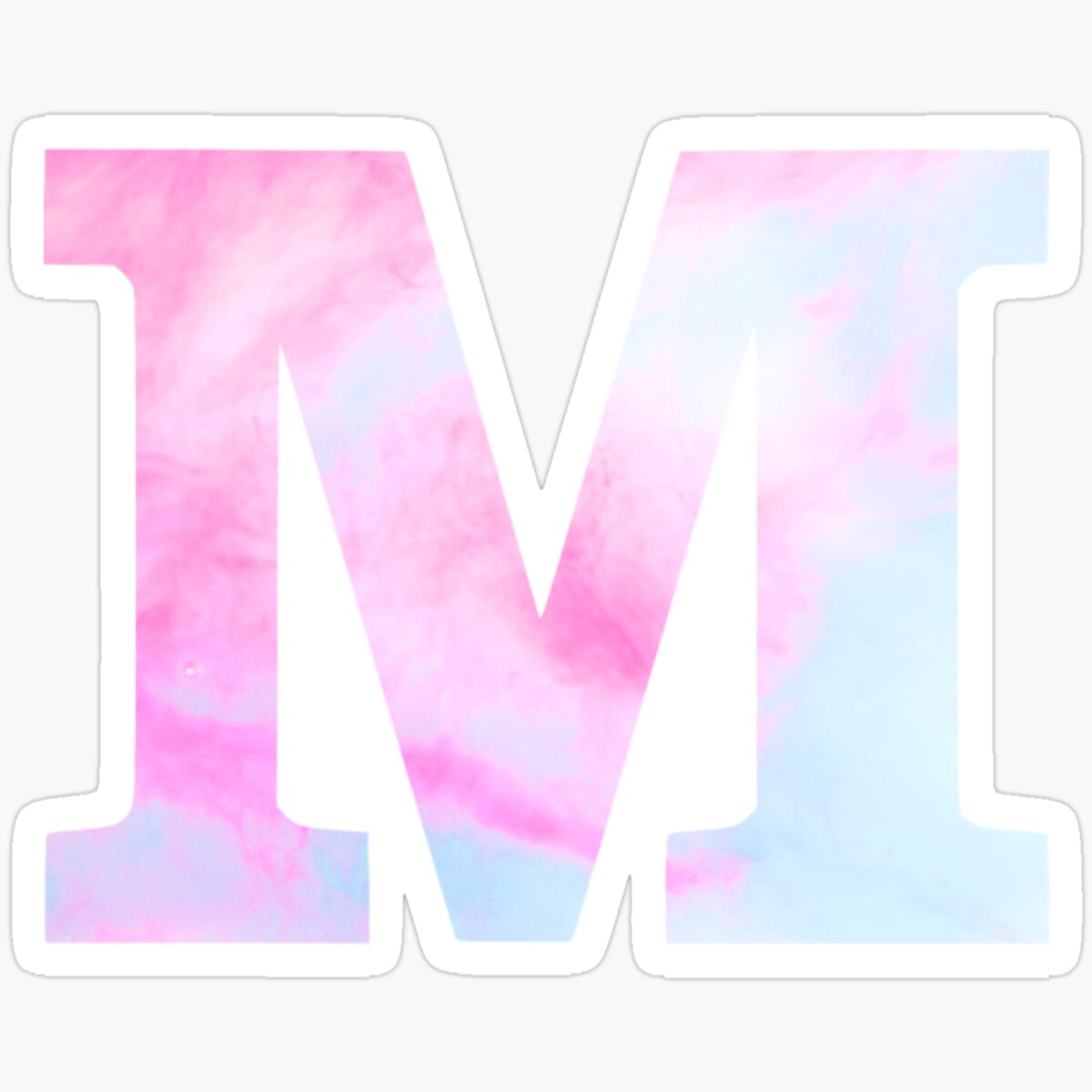 KIRA The Letter M Blue And Pink Design Sticker Birthday Gifts ...