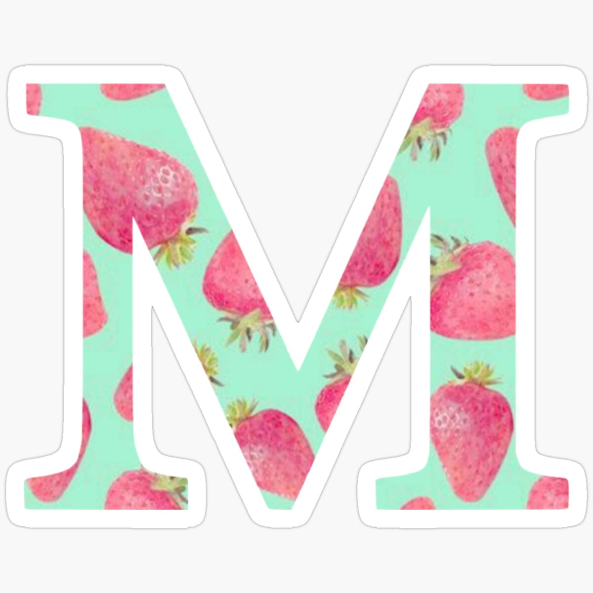 KIRA The Letter M- Fun Strawberry Design Sticker Sticker Birthday Gifts ...