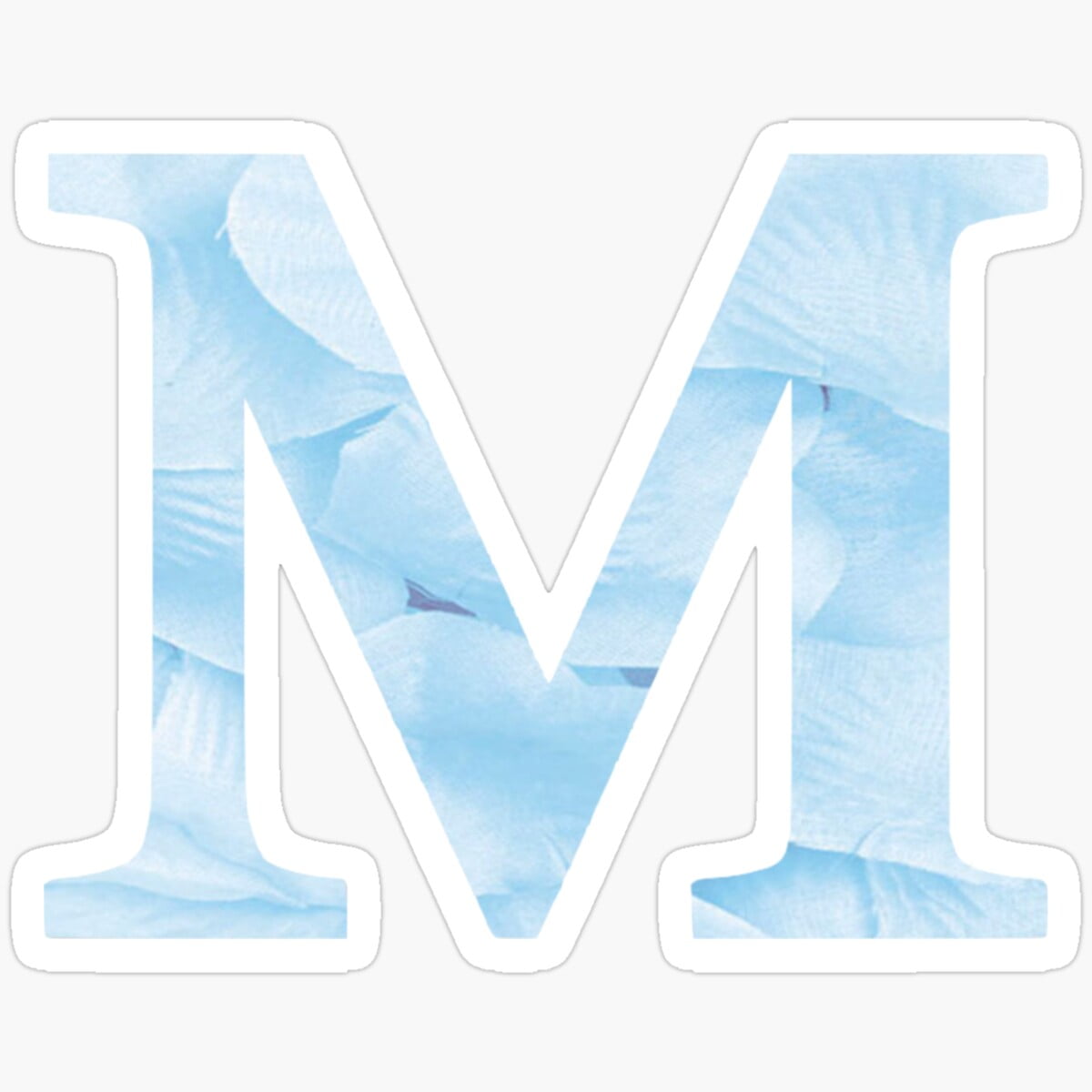 KIRA The Letter M- Light Blue Petal Design Sticker Sticker Birthday ...
