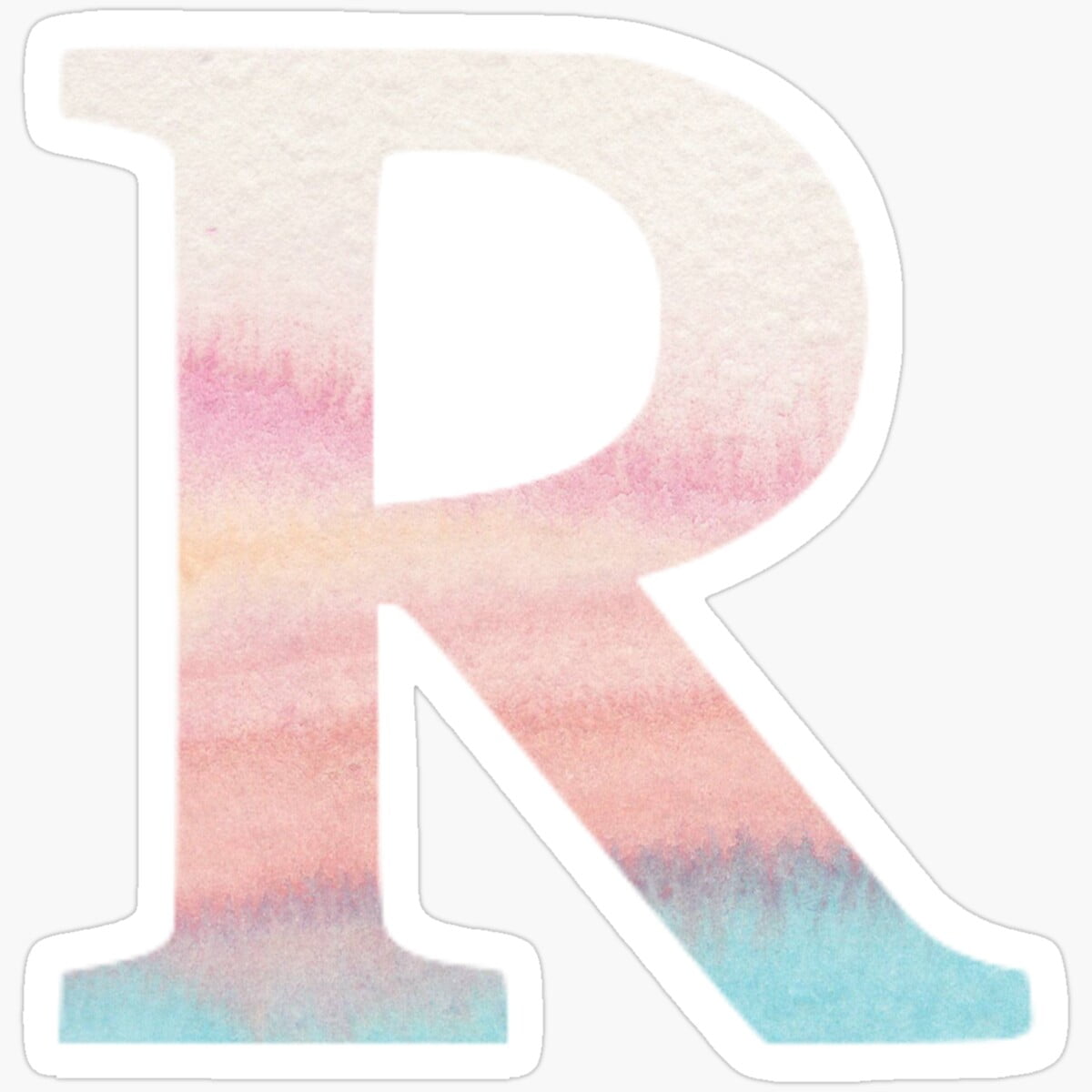 KIRA The Letter R Gradient Watercolor Sticker Birthday Gifts ...