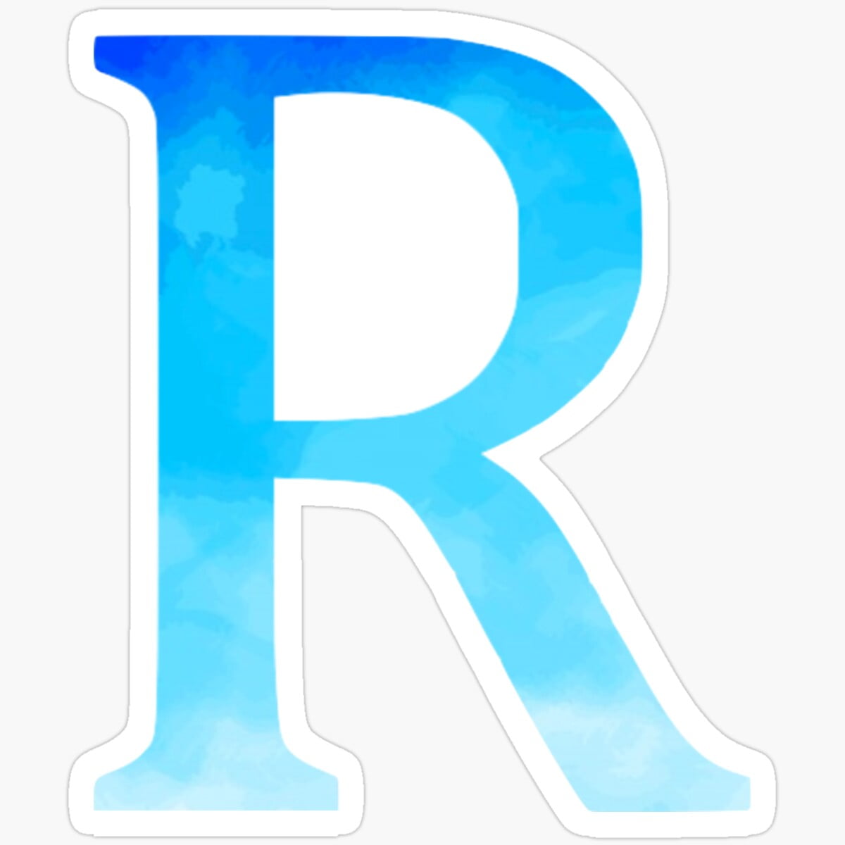 KIRA The Letter R- Light Blue Gradient Sticker Sticker Birthday Gifts ...