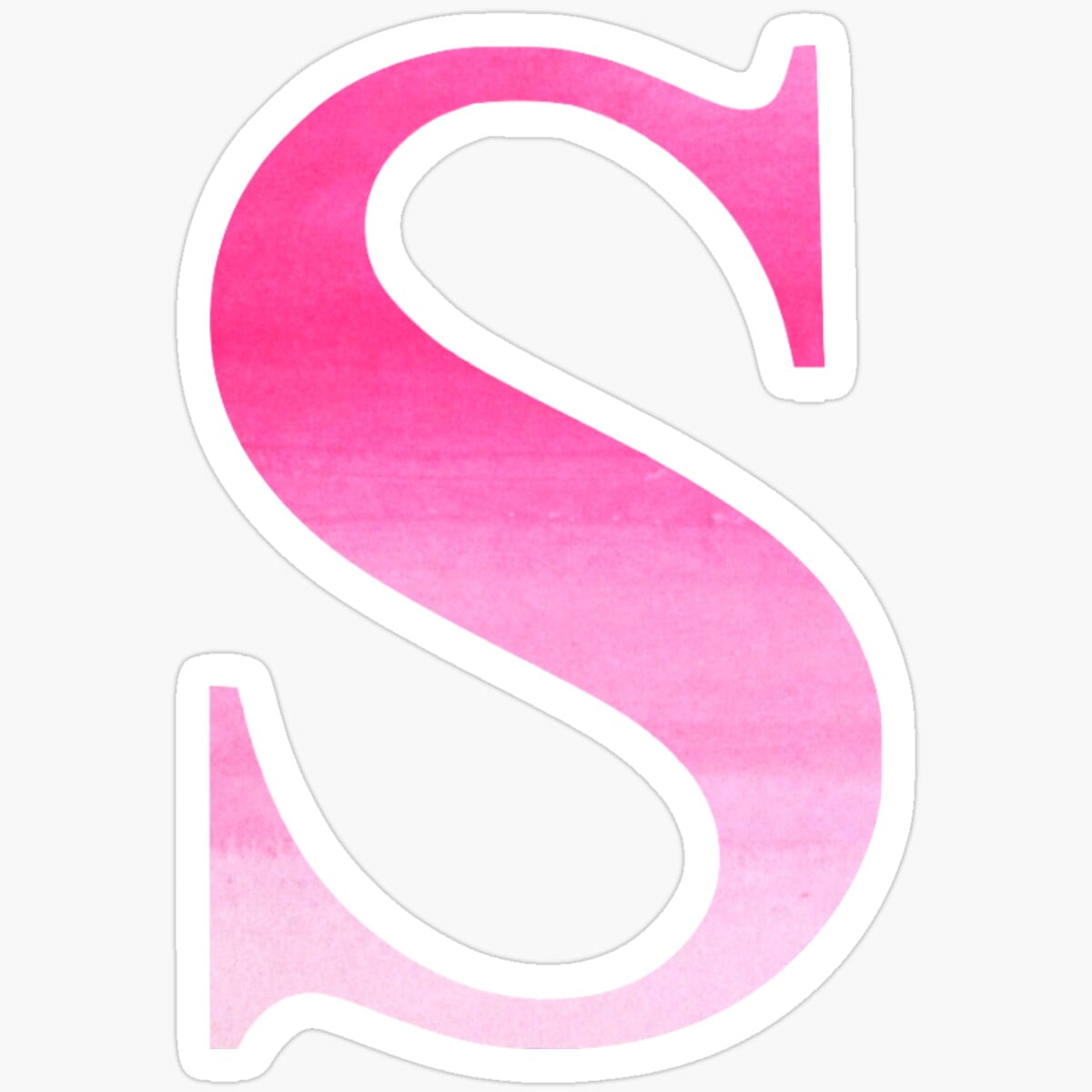 KIRA The Letter S- Pink Gradient Sticker Sticker Birthday Gifts ...