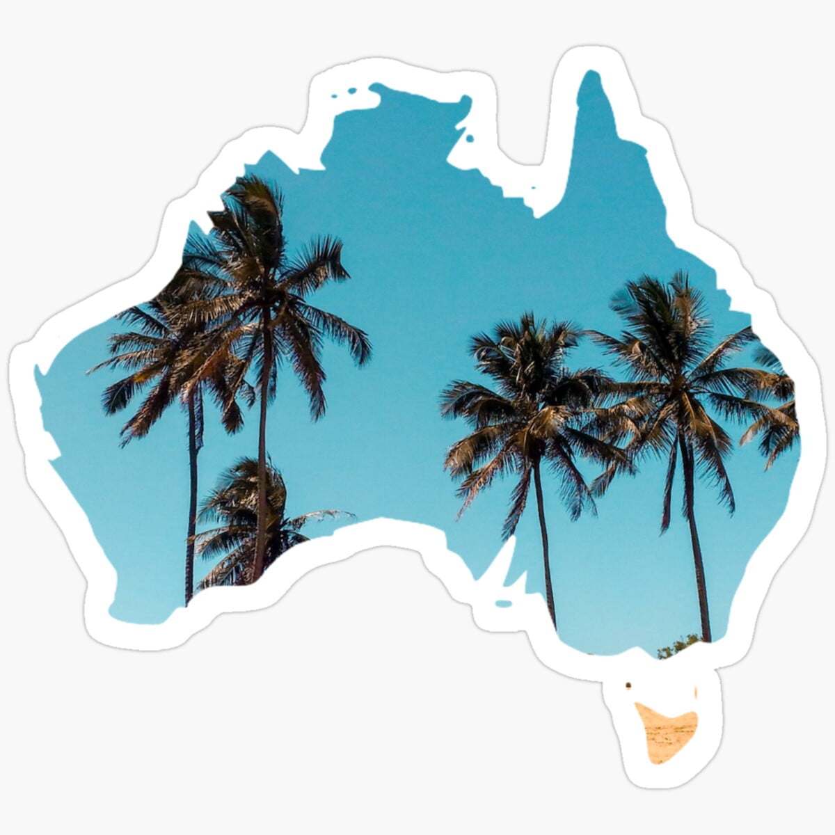 KIRA Map Of Australia With Palm Trees Sticker Birthday Gifts ...