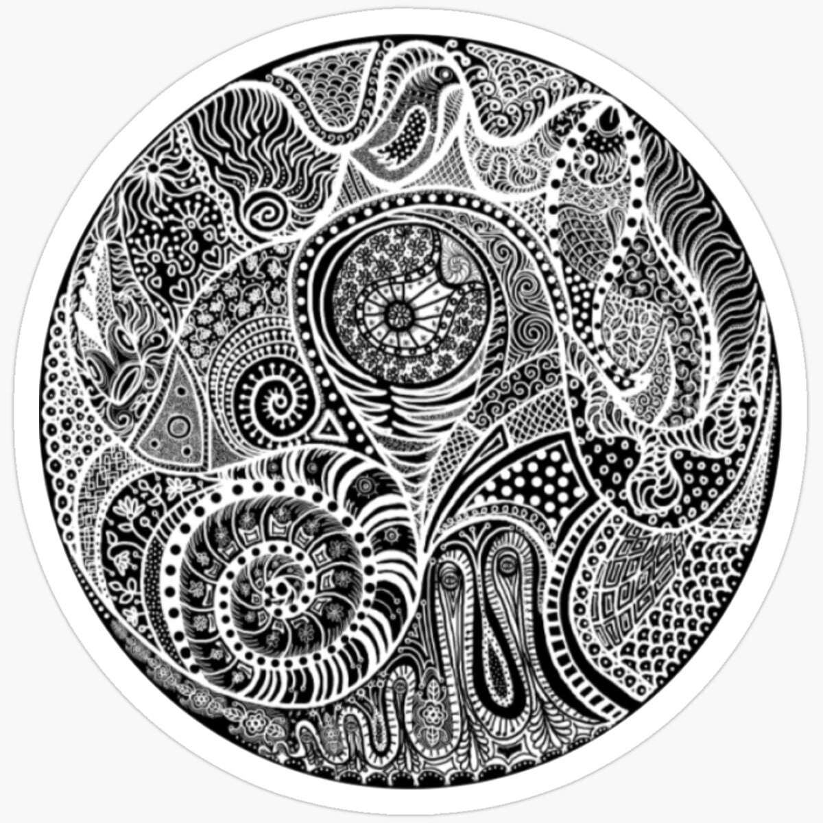 KIRA Moon Shaped Doodle Drawing Sticker Sticker Birthday Gifts ...