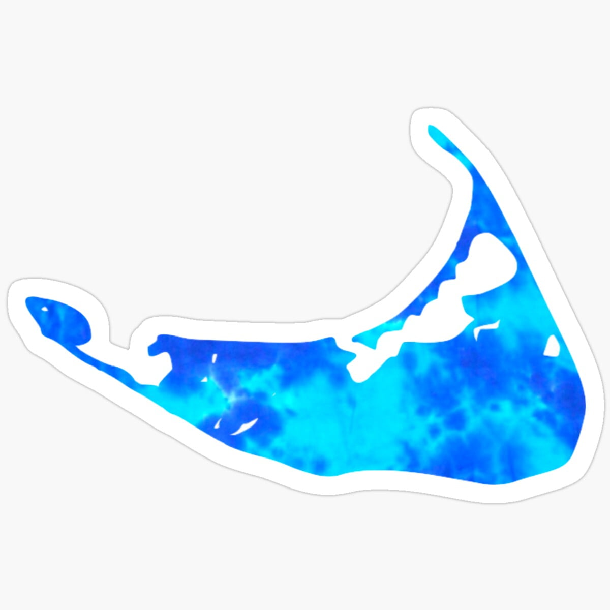 KIRA Nantucket Island Border With A Blue Tie Dye Center Sticker ...
