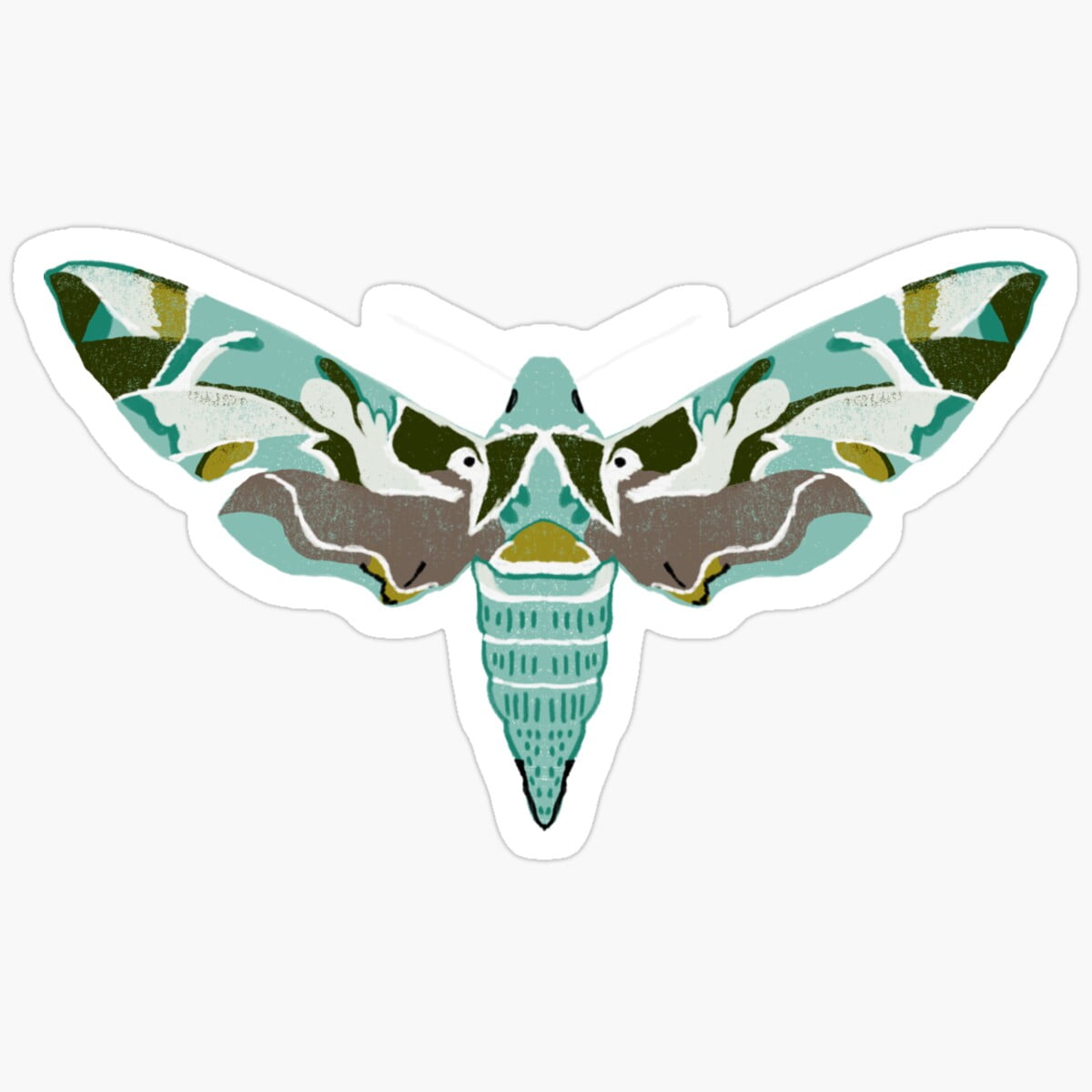 KIRA Oleander Hawk Moth Sticker, Moth Art, Pink Moth, Lepidoptery ...