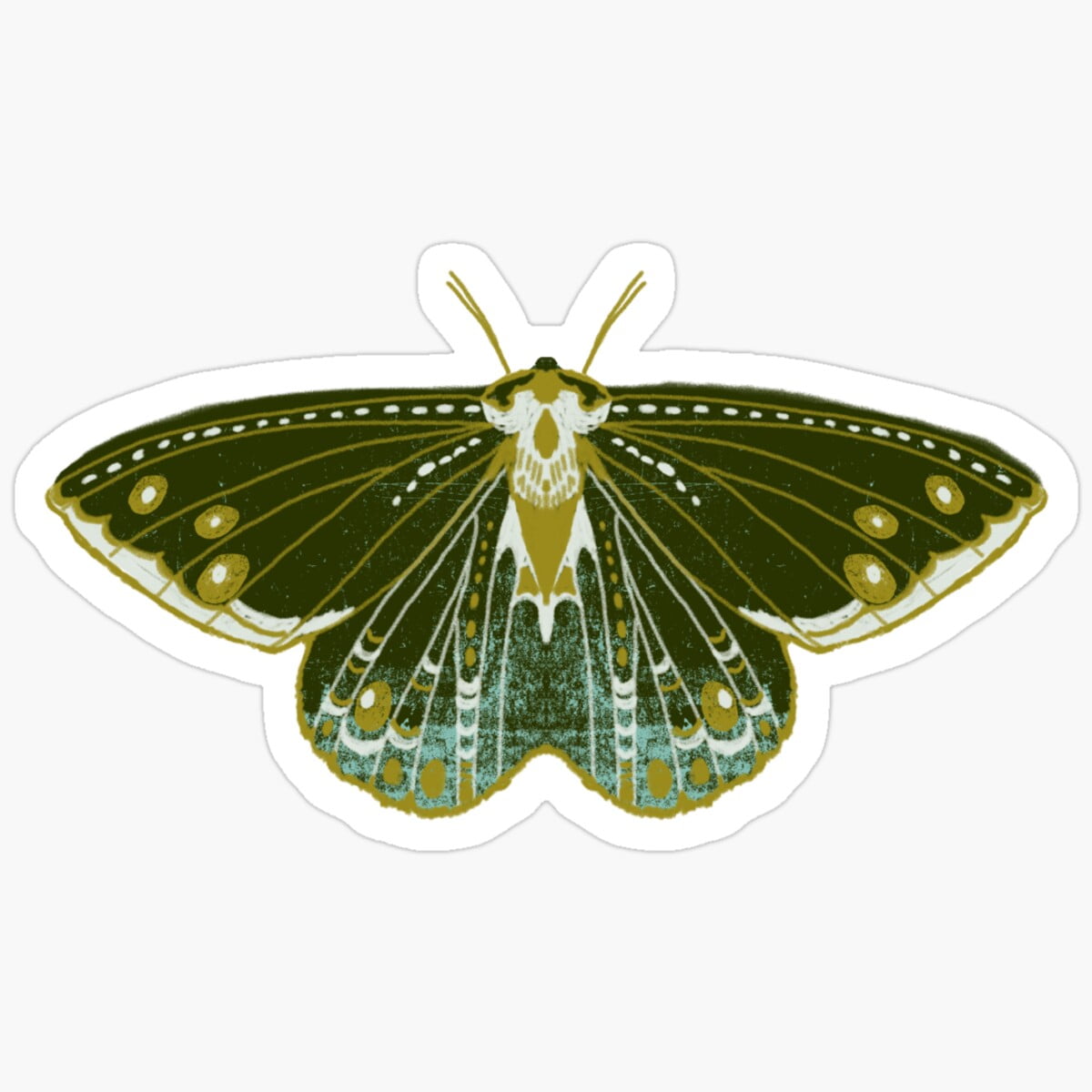 KIRA Olive Green Moth Sticker, Moth Art, Pink Moth, Lepidoptery ...