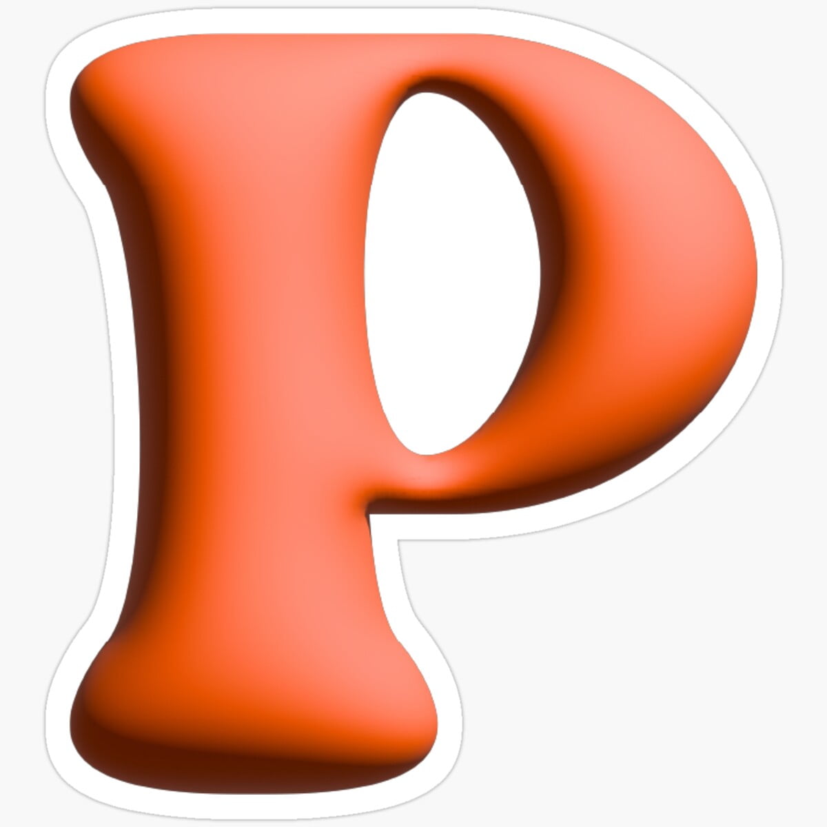 KIRA Orange "P" Rho Bubble Letter Sticker Birthday Gifts - Decorative ...