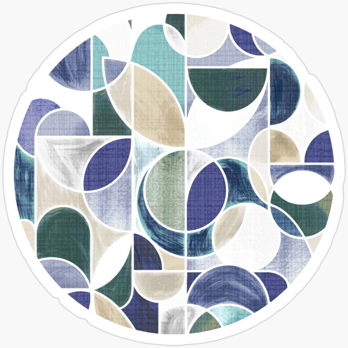 KIRA Paint Washed Modern Geometriccold Colors Sticker Birthday Gifts ...