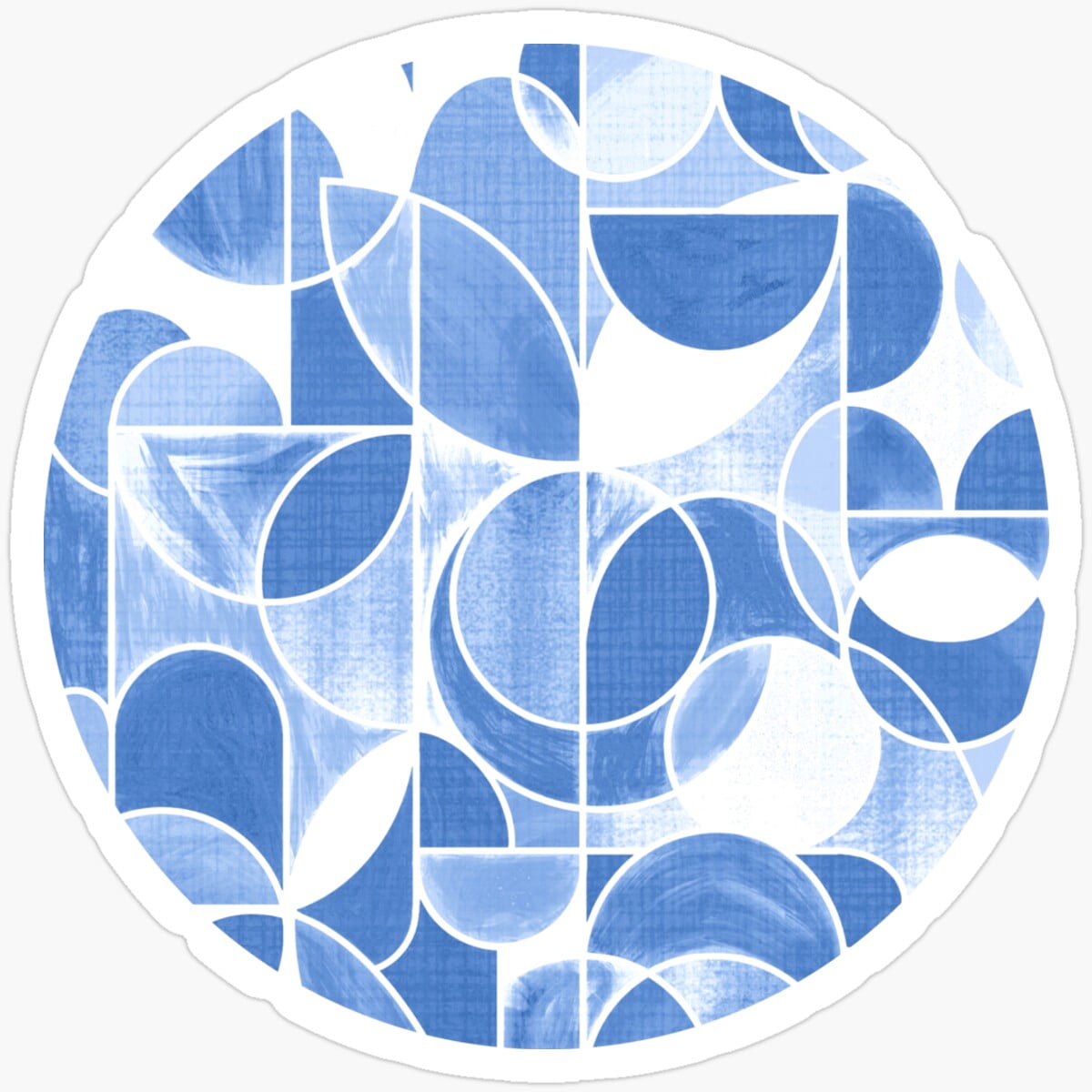 KIRA Paint Washed Modern Geometriccornflower Blue Sticker Birthday ...