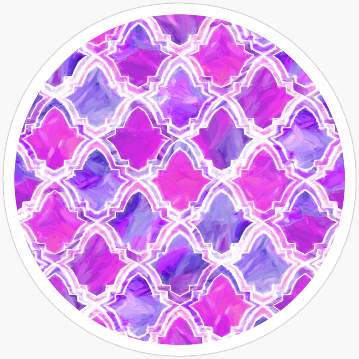 KIRA Painted Marrakesh Inspired Moroccan In Purple & Magenta Glossy ...