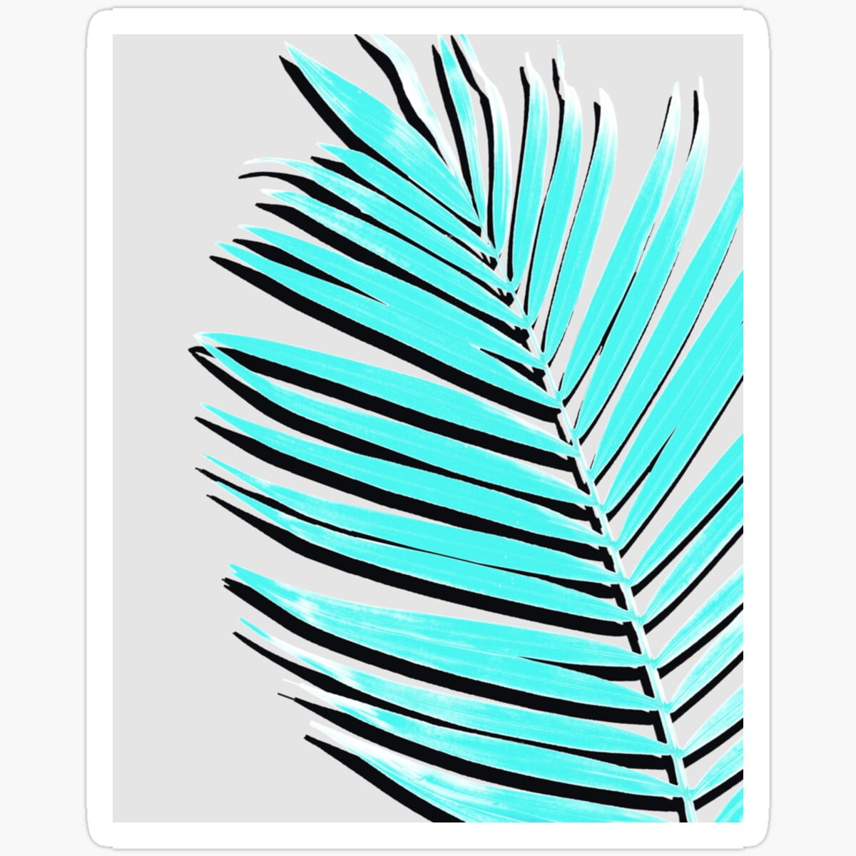 KIRA Palm Print, Tropical Plant, Palm Leaf, Blue, Sticker Birthday ...
