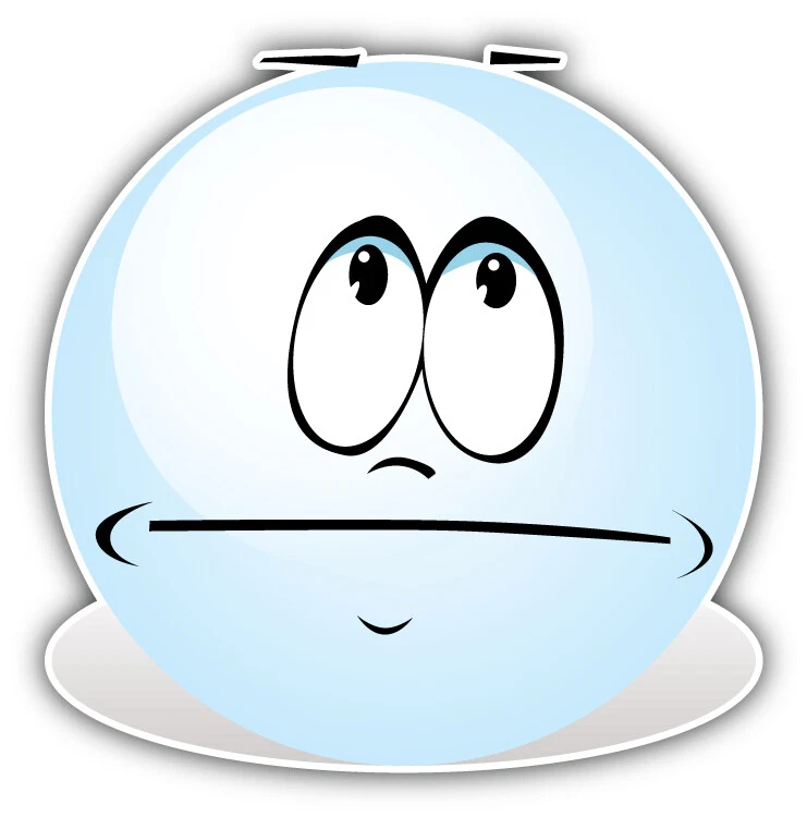 KIRA Pensive Smiley Pong Ball Emotion Car Bumper Sticker Decal Gift for ...