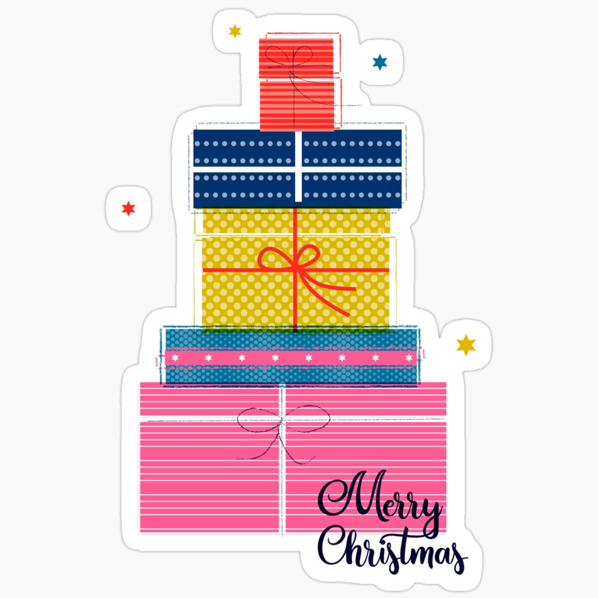 KIRA Pile Of Christmas Presents Sticker Birthday Gifts - Decorative ...