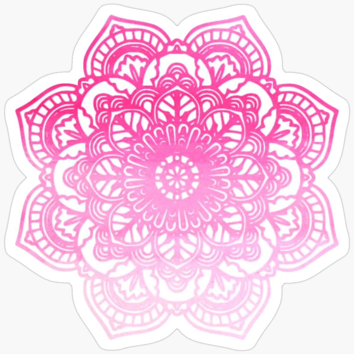 KIRA Pink Gradient Mandala Design Sticker Sticker Birthday Gifts ...