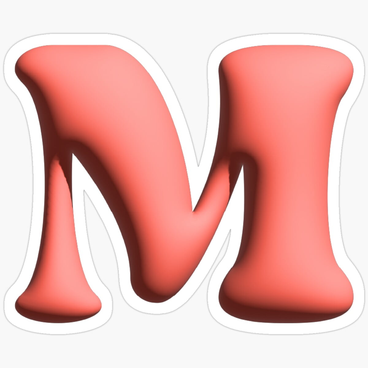 KIRA Pink "M" Mu Bubble Letter Sticker Birthday Gifts - Decorative ...