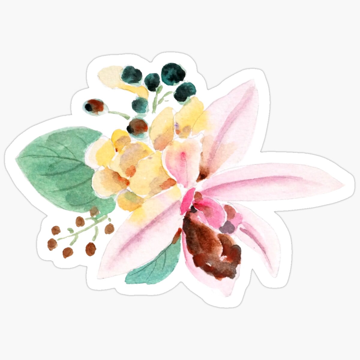 KIRA Pink Orchid Sticker Birthday Gifts - Decorative Laptop, Phone ...