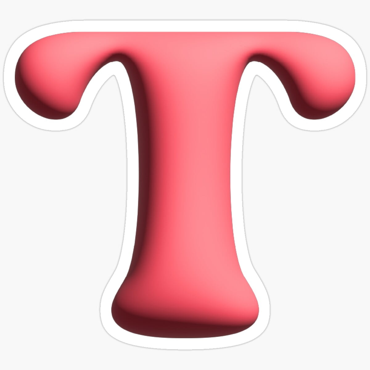 KIRA Pink "T" Tau Bubble Letter Sticker Birthday Gifts - Decorative ...