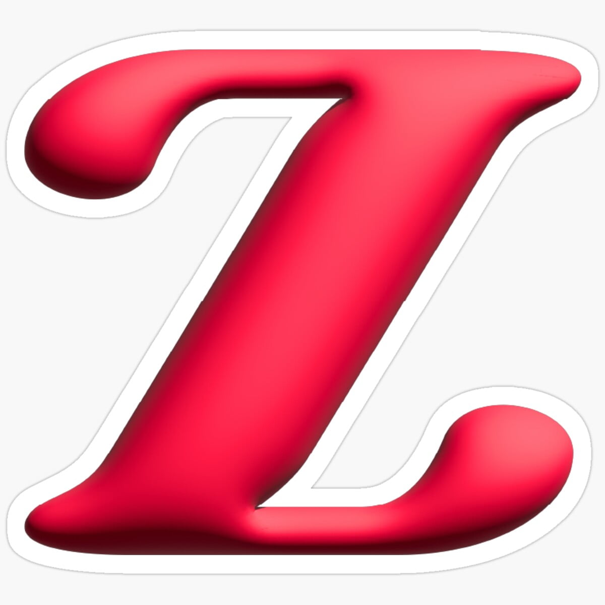 KIRA Pink "Z" Zeta Bubble Letter Sticker Birthday Gifts - Decorative ...