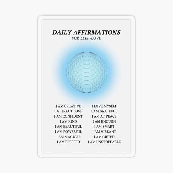 KIRA Positive Affirmation Blue Green Aura Transparent Sticker Gift for ...