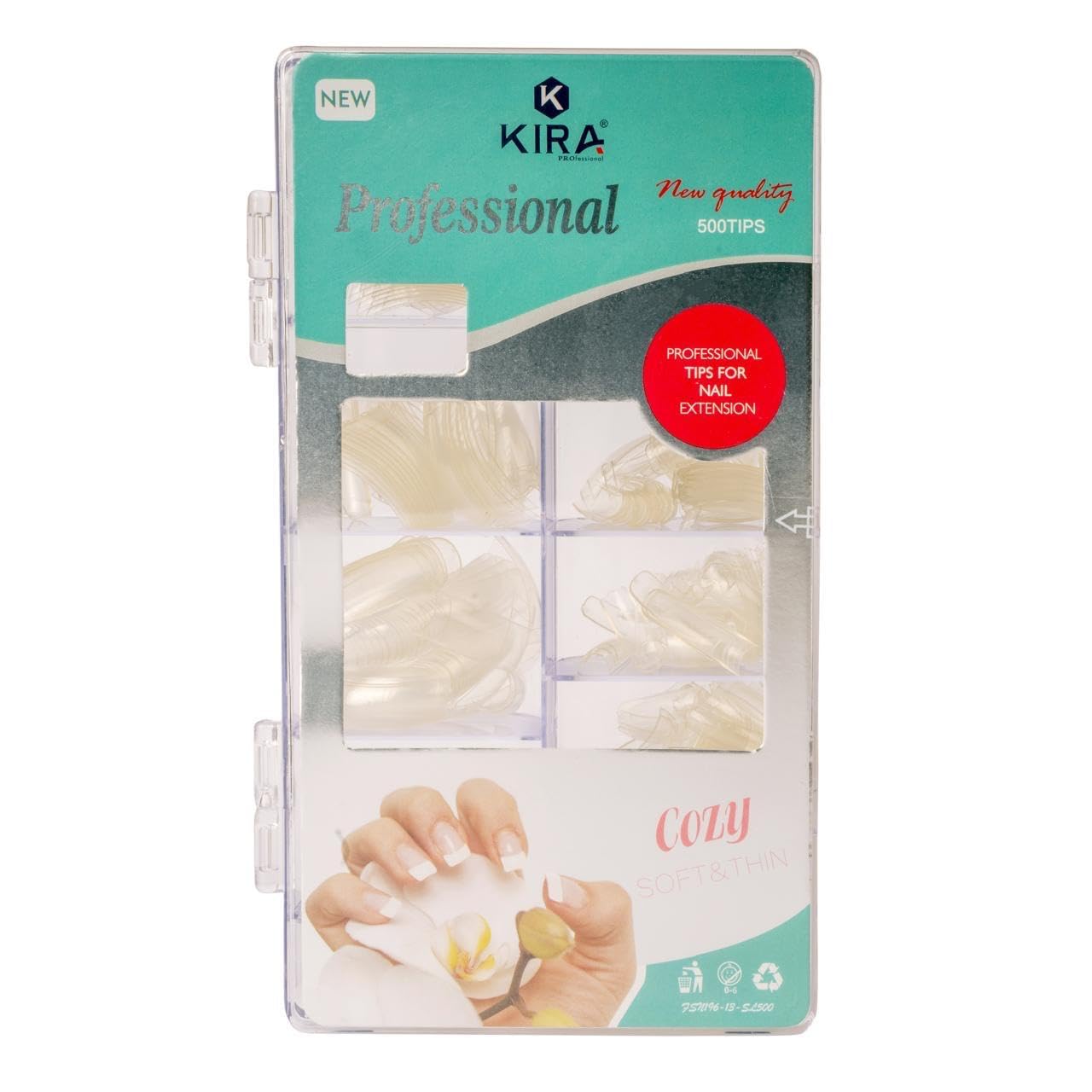 KIRA Professional Clear Nail Tips Acrylic Half Cover French Fake Nail ...