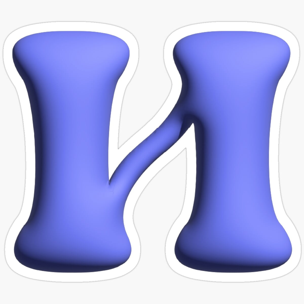 KIRA Purple "H" Eta Bubble Letter Sticker Birthday Gifts - Decorative ...