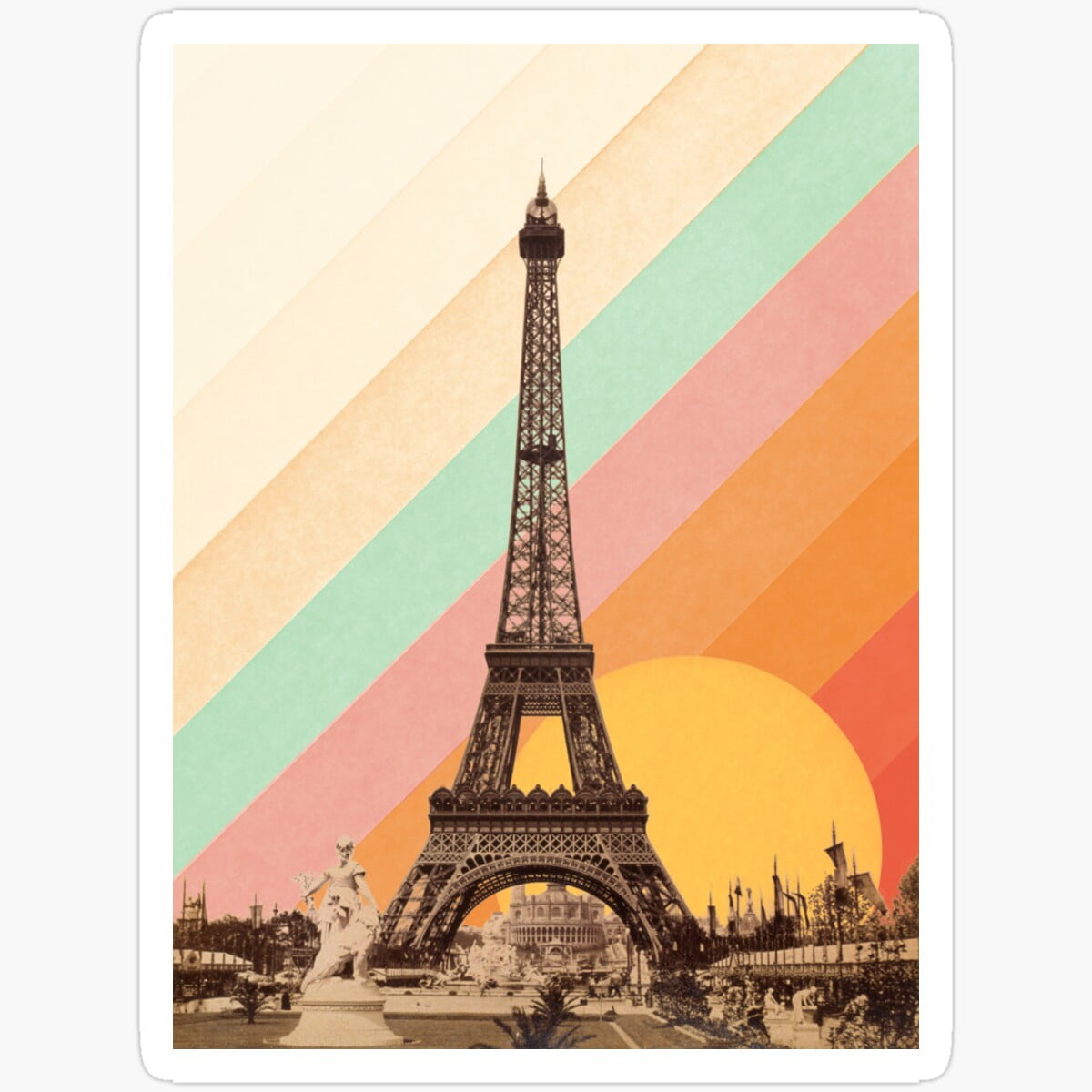 KIRA Rainbow Sky Above The Eiffel Tower Sticker Birthday Gifts ...