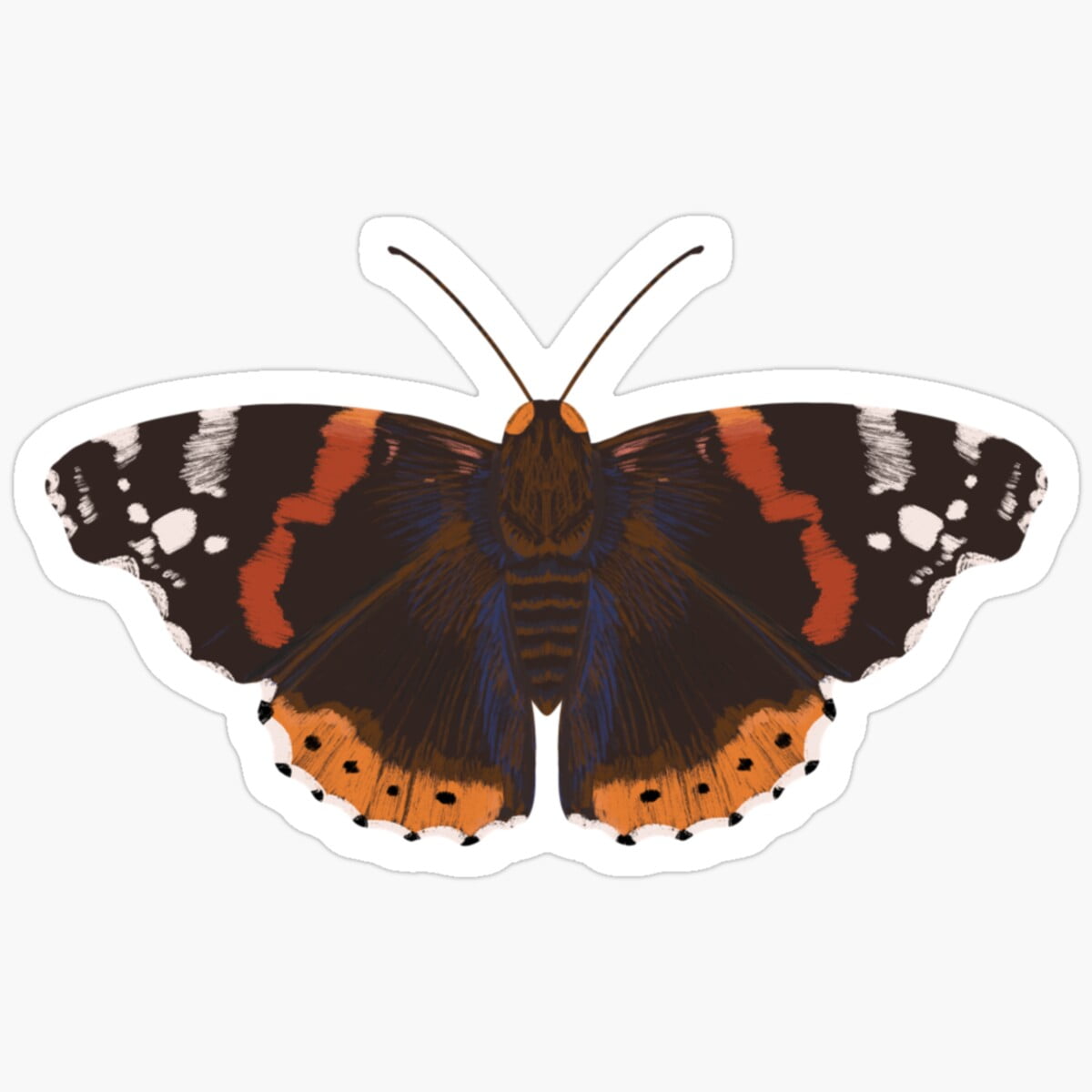 KIRA Red Admiral Butterflylepidoptera Sticker Sticker Birthday Gifts ...