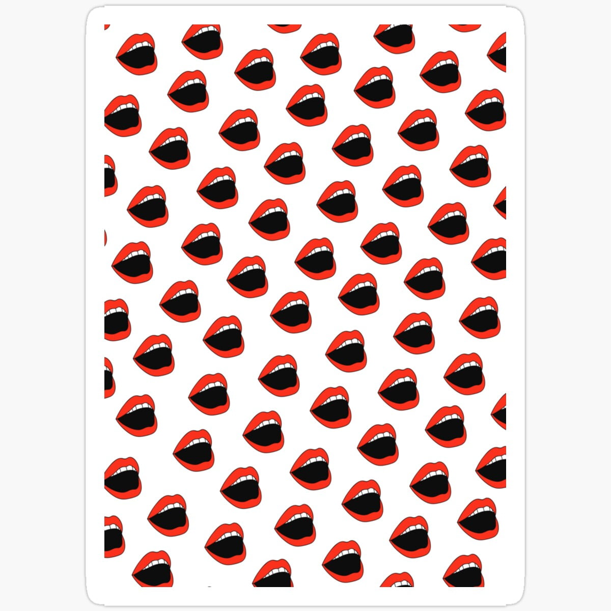 KIRA Red Lips Lips Print, Lips, Humor Sticker Birthday Gifts ...