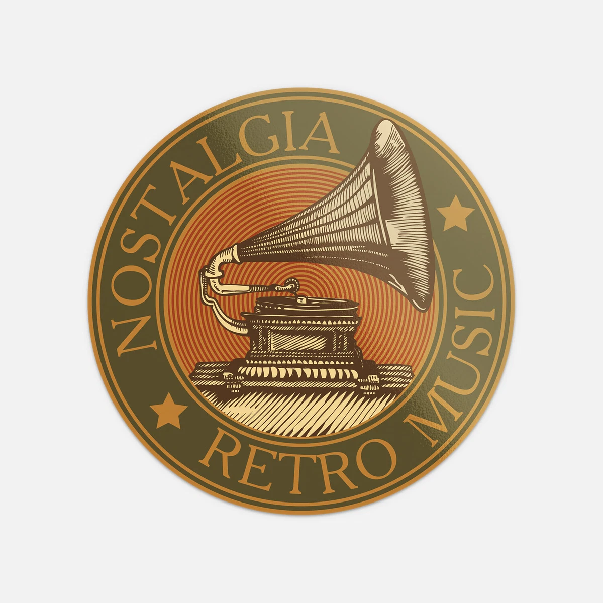KIRA Retro Music Emblem Gramophone Vinyl Sticker Decal Gift for you ...