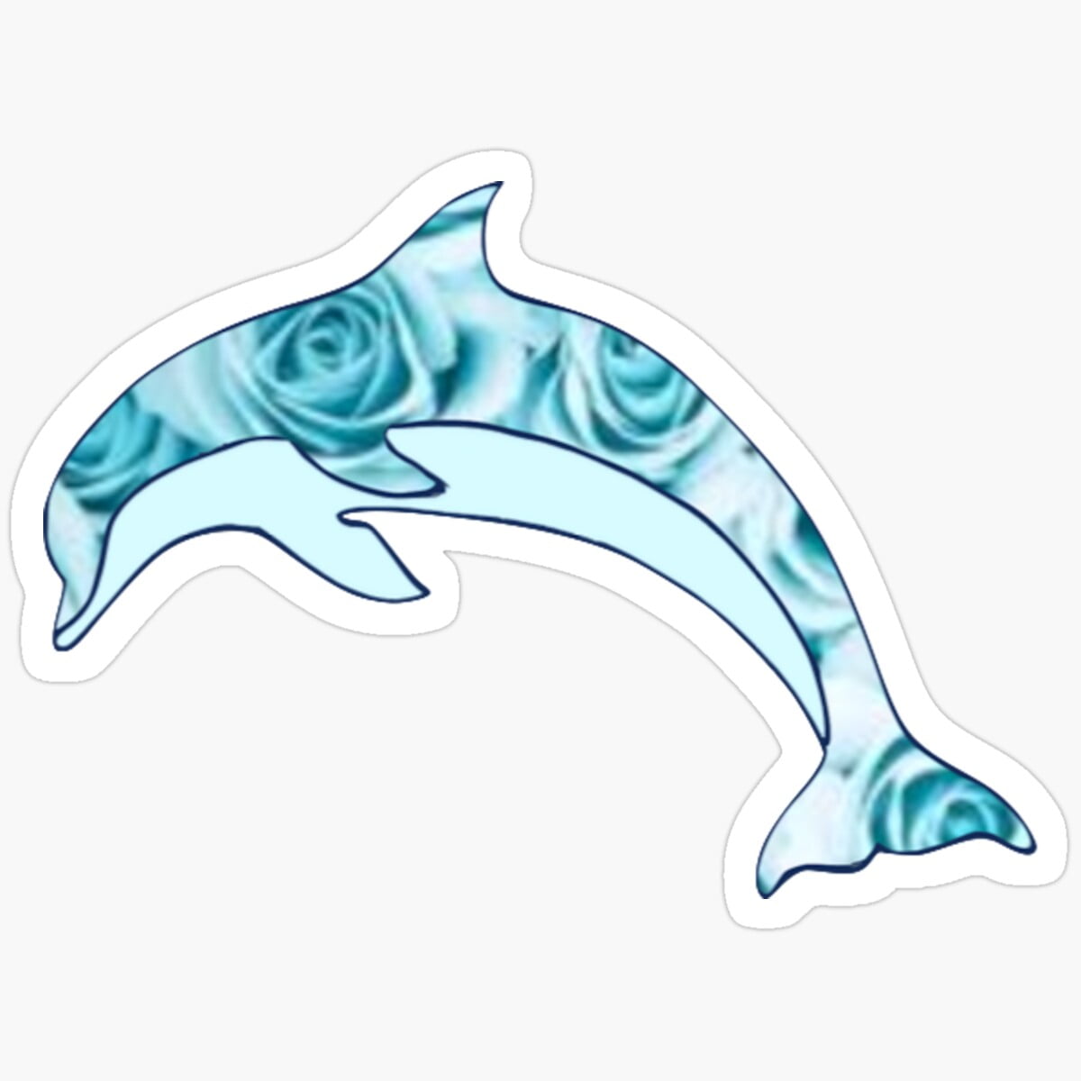 KIRA Rose Design On A Dolphin Sticker Birthday Gifts - Decorative ...