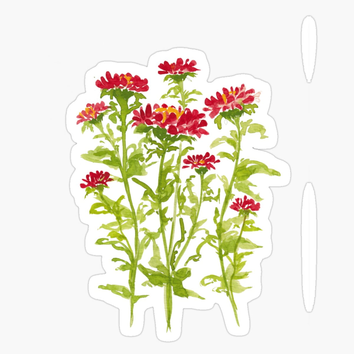 KIRA Ruby Red Aster Flowers Sticker Birthday Gifts - Decorative Laptop ...