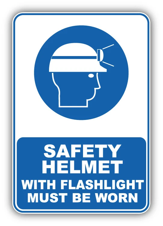 KIRA Safety Helmet Must Be Worn Mandatory Sign Car Bumper Sticker Decal ...