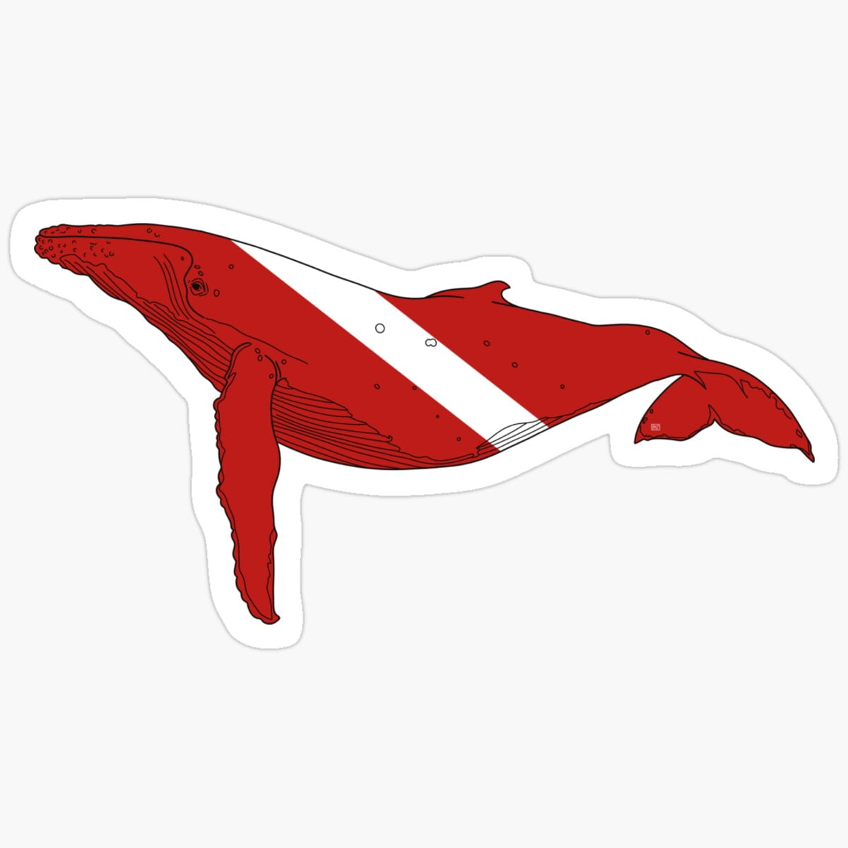 KIRA Scuba Dive Flag Humpback Whale Sticker Birthday Gifts - Decorative ...