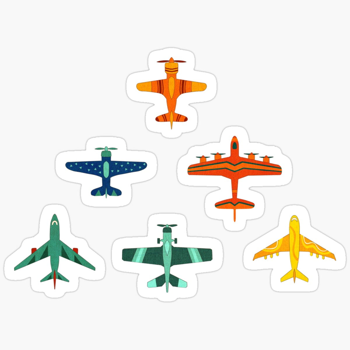 KIRA Simple Vintage Airplanes Sticker Birthday Gifts - Decorative ...