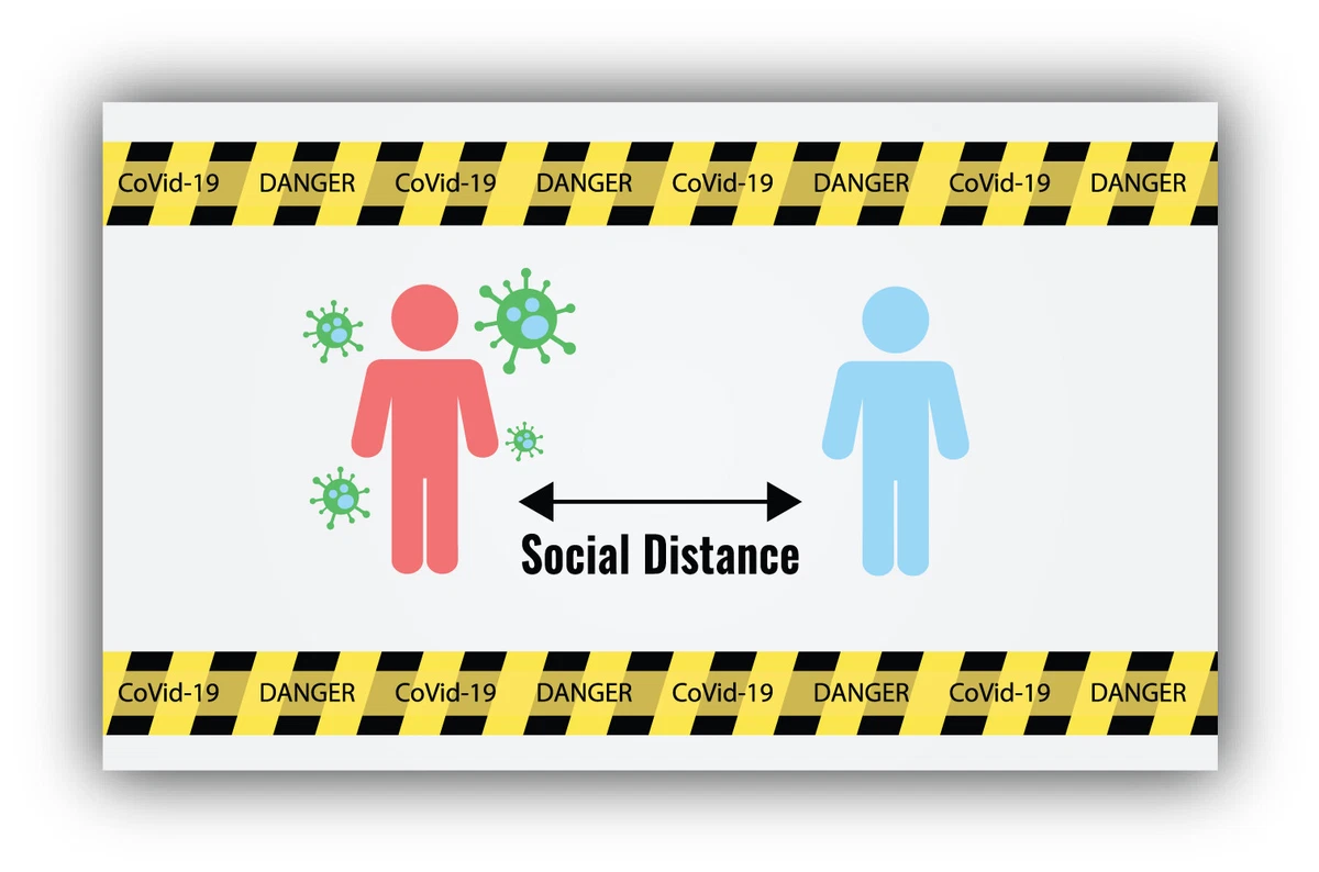 KIRA Social Distance Illustration Virus Vinyl Sticker Car Bumper Decal ...