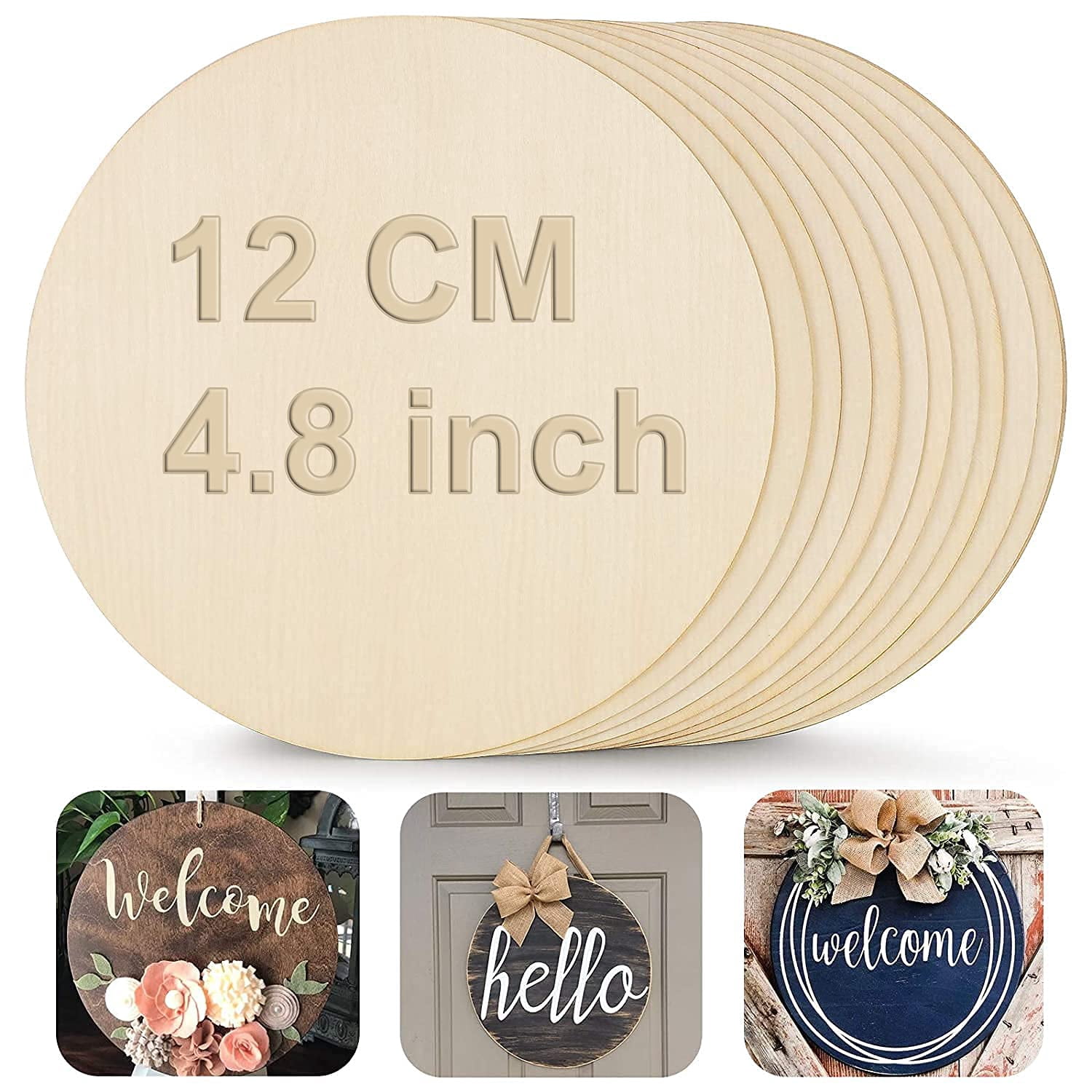 KIRA Store Round Circle MDF Pine Wood 12 Cm MDF Boards for Art and ...