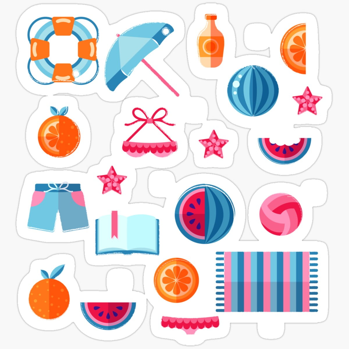 KIRA Summer Time Beach Sticker Birthday Gifts - Decorative Laptop ...