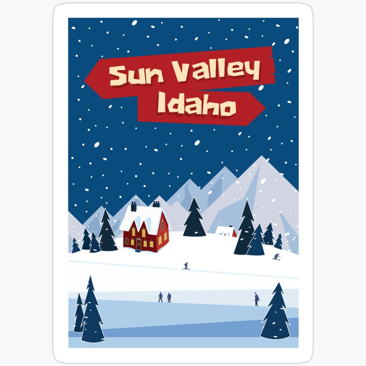 KIRA Sun Valley, Idaho,Ski Poster Sticker Birthday Gifts - Decorative ...