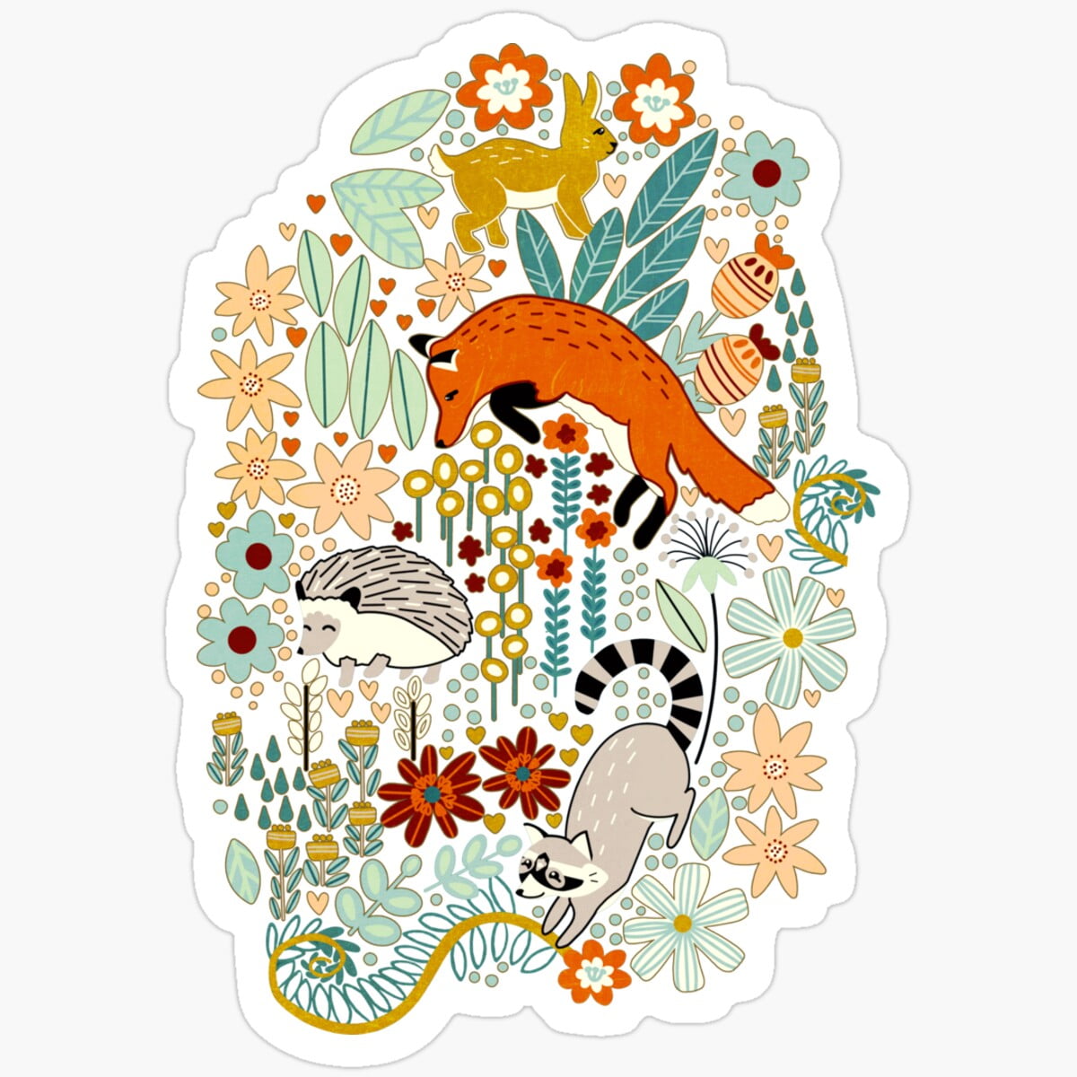 KIRA Textured Woodland Patternon Brown Sticker Birthday Gifts ...