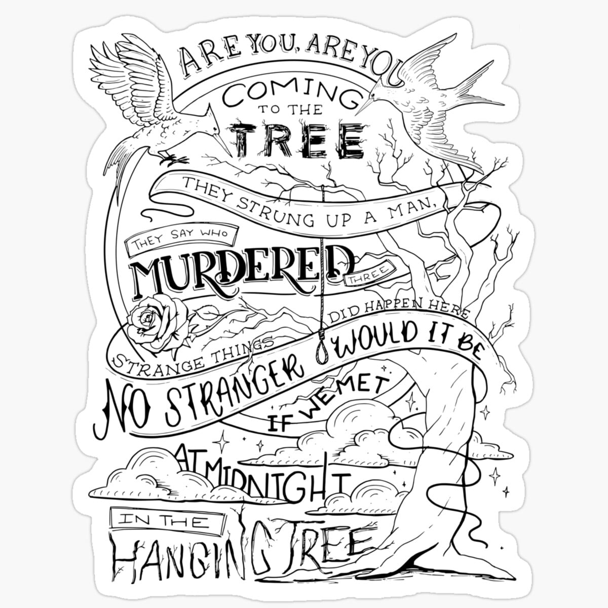 KIRA The Hanging Tree Sticker Birthday Gifts - Decorative Laptop, Phone ...