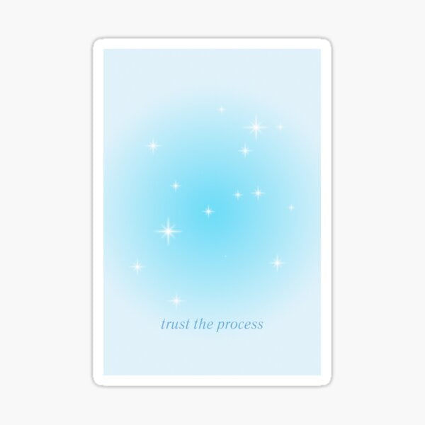 KIRA Trust the Process Blue Aura Positive Affirmation Glossy Sticker ...