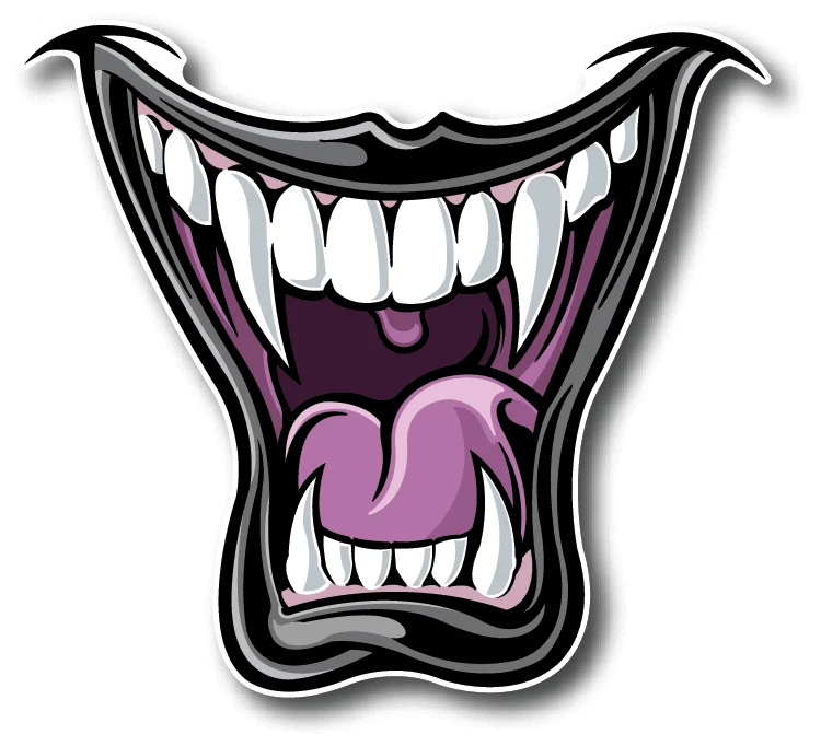 KIRA Vampire Mouth Smile Cartoon Car Bumper Sticker Decal Gift for you ...