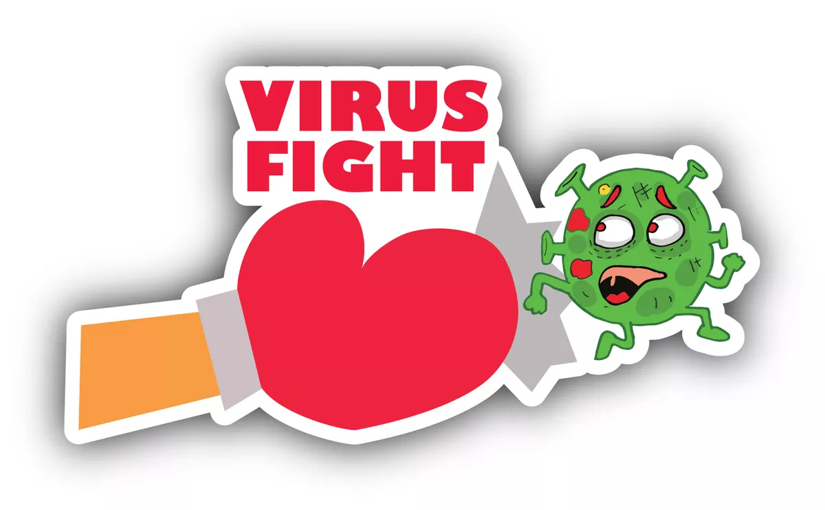 KIRA Virus Fight Illustration Vinyl Sticker Car Bumper Decal Gift for ...