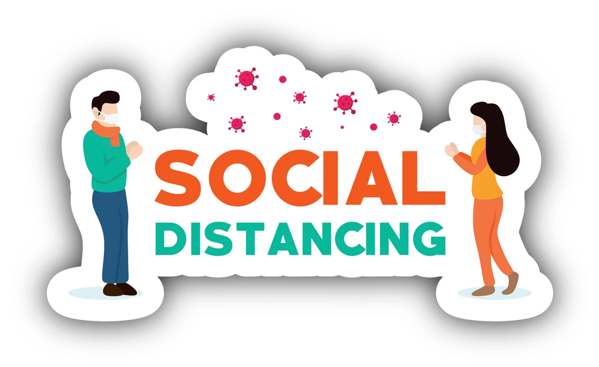 KIRA Virus Illustration Social Distancing Vinyl Sticker Car Bumper ...