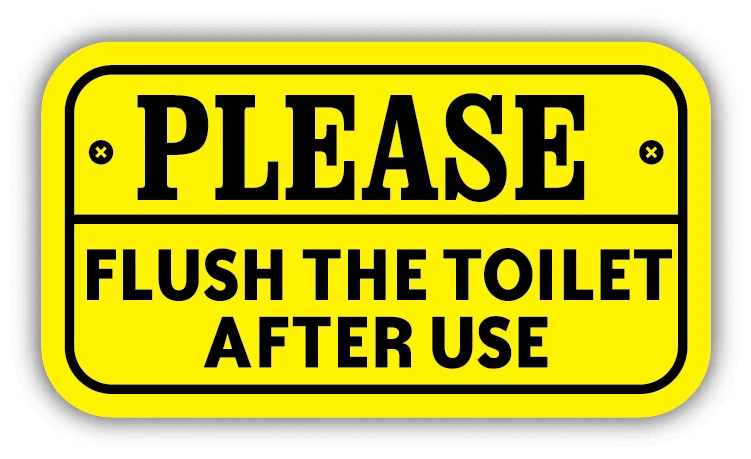 KIRA Warning Sign Please Flush The Toilet After Use Car Bumper Sticker ...