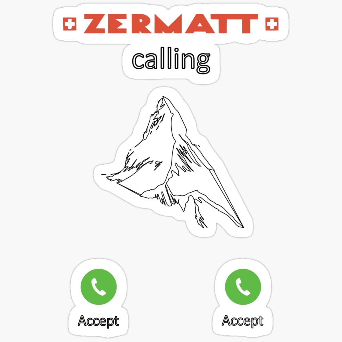 KIRA Zermatt Calling Glossy Sticker Birthday Gifts - Decorative Laptop ...