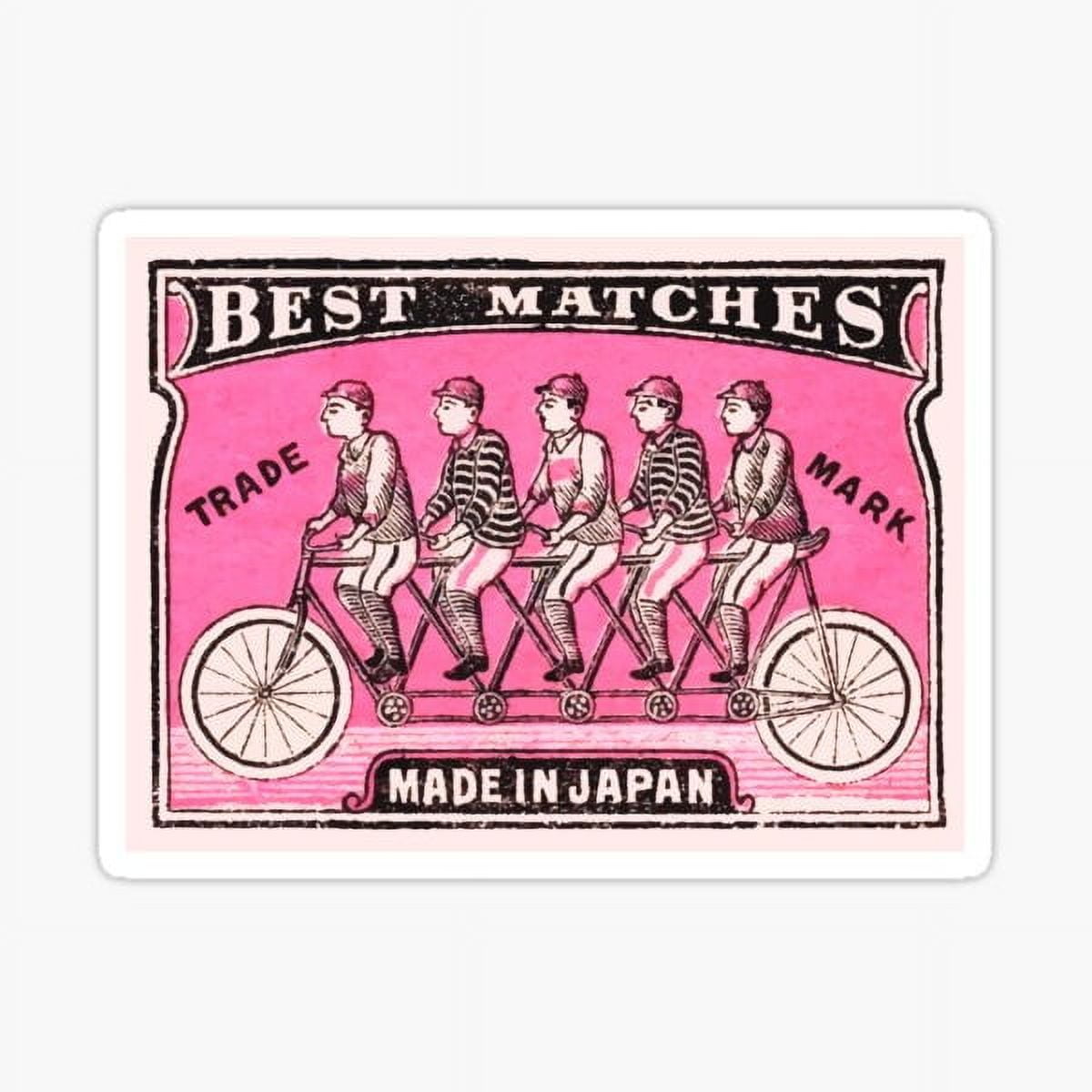 KIRAKIRA 1910 JAPAN Tandem Bicycle Matchbox Label Sticker - Walmart.com