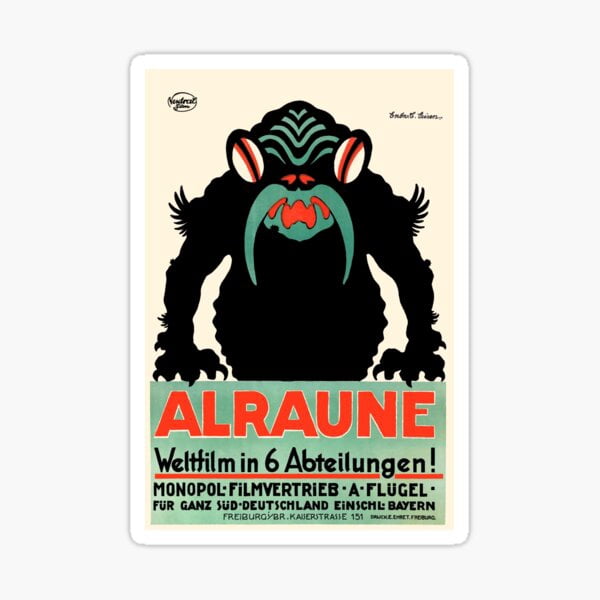 KIRAKIRA 1918 Alraune Hungarian Horror Film Movie Sticker - Walmart.com