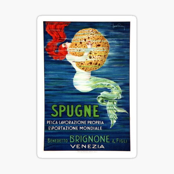 KIRAKIRA 1920 Italian Mermaid Advertising Sticker - Walmart.com